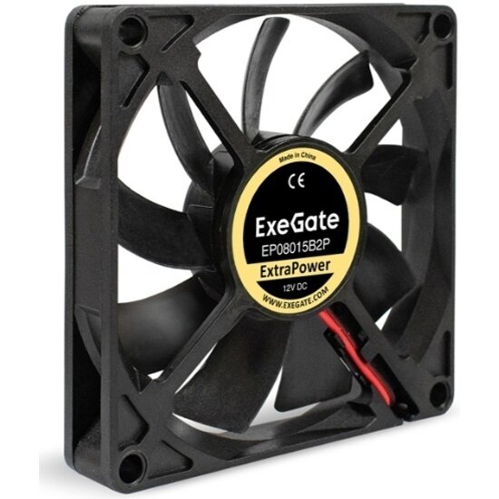 Вентилятор 80х80x15 Exegate ExtraPower EP08015B2P, 2600rpm, 26dB(M), 0.16A, DBB, 2pin