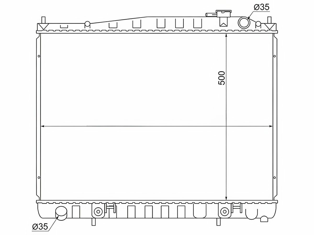Радиатор охлаждения двигателя для Инфинити QX4, Ниссан Елгранд, Патфайндер, Террано арт NS000R50D SAT
