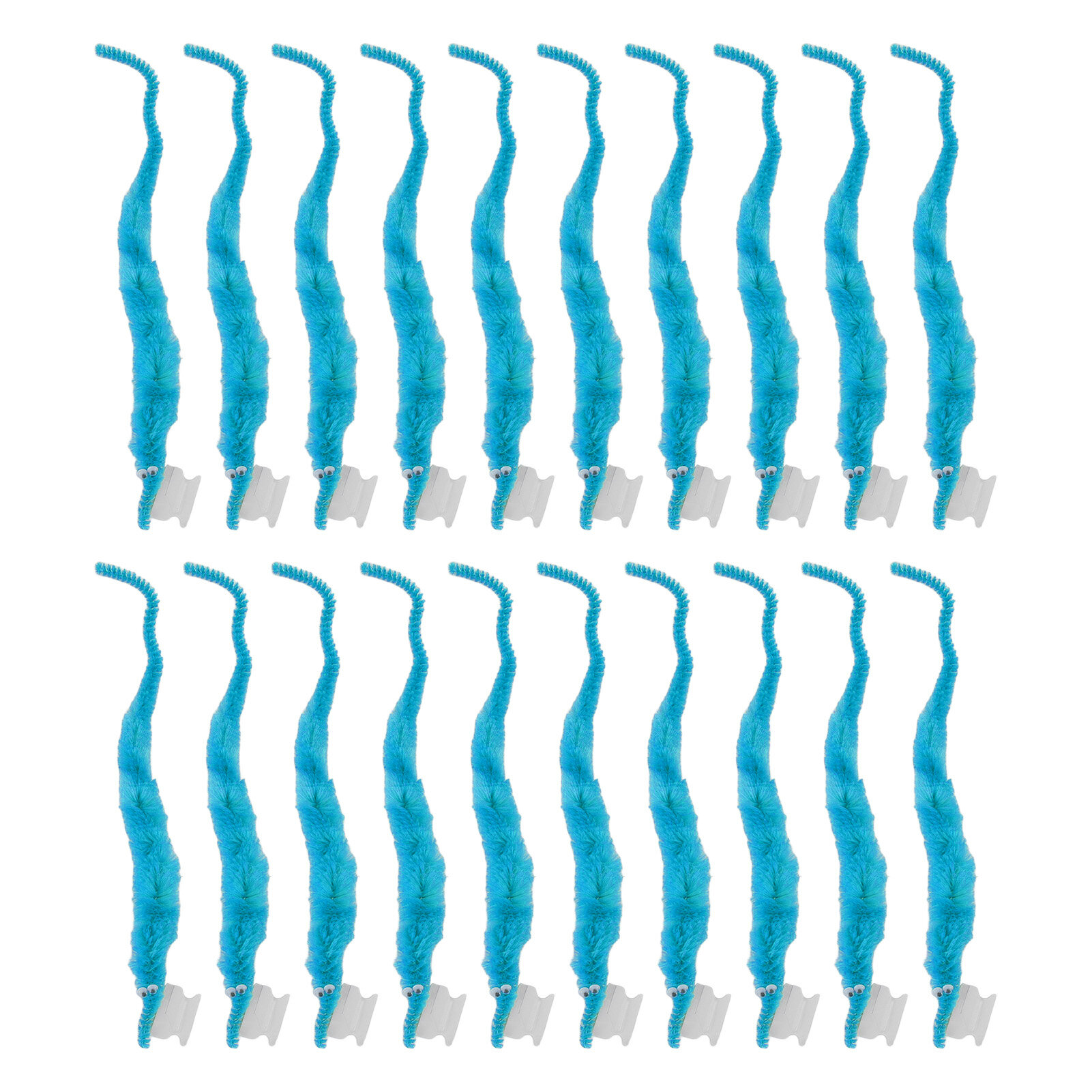 20 шт. пушистый червь, мягкий на ощупь плюшевый материал, милый стиль, компактные портативные нечеткие черви «сделай сам», для вечеринки, светло-голубой