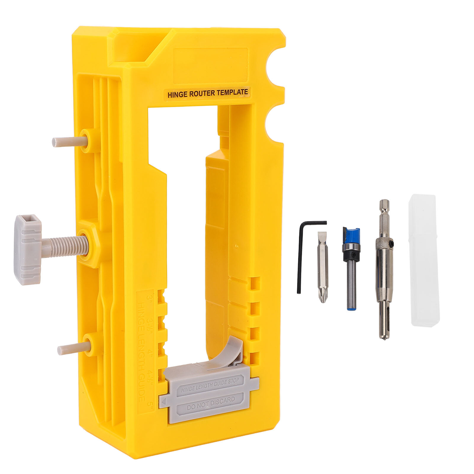 Регулируемый шаблон для врезки дверных петель, подходящий для петель с квадратным радиусом 3-5 дюймов (1/4 или 5/8 дюйма).