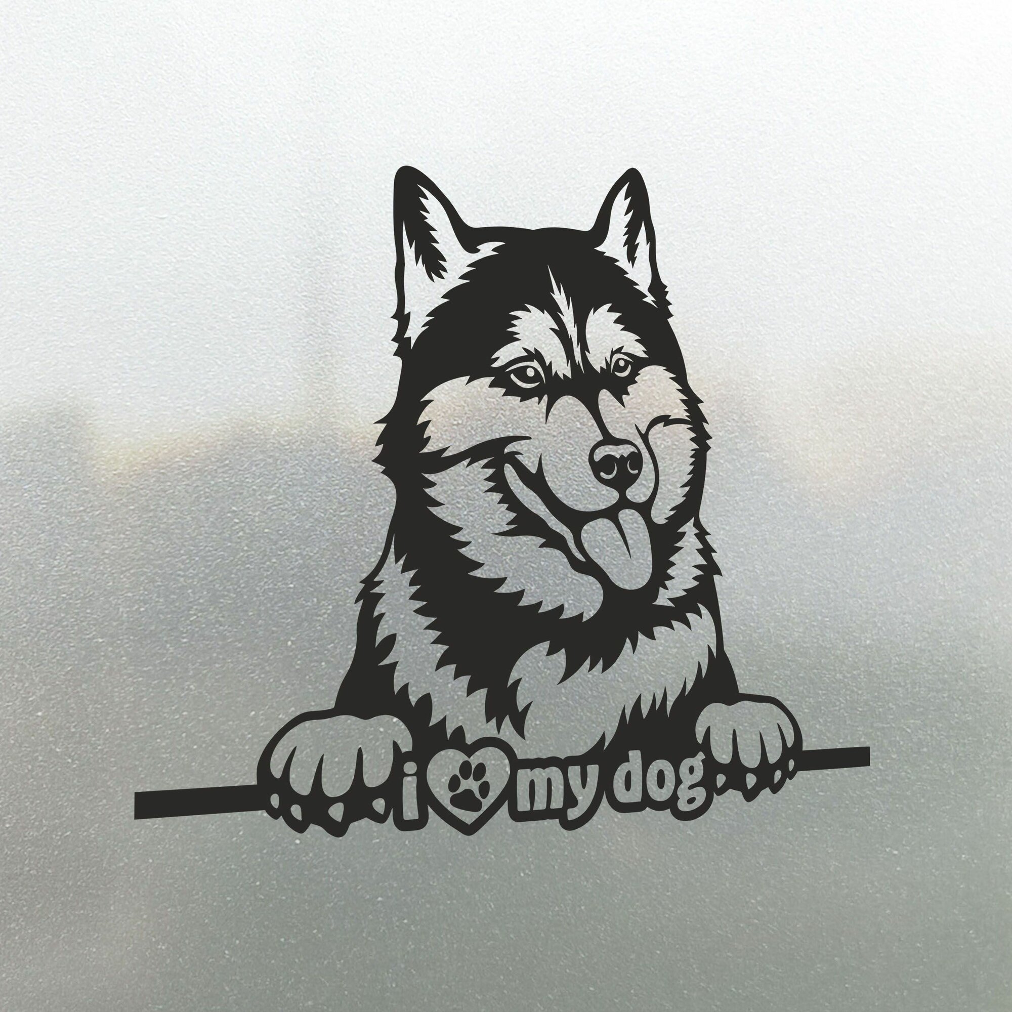 Наклейка на авто Сибирский Хаски 25x21