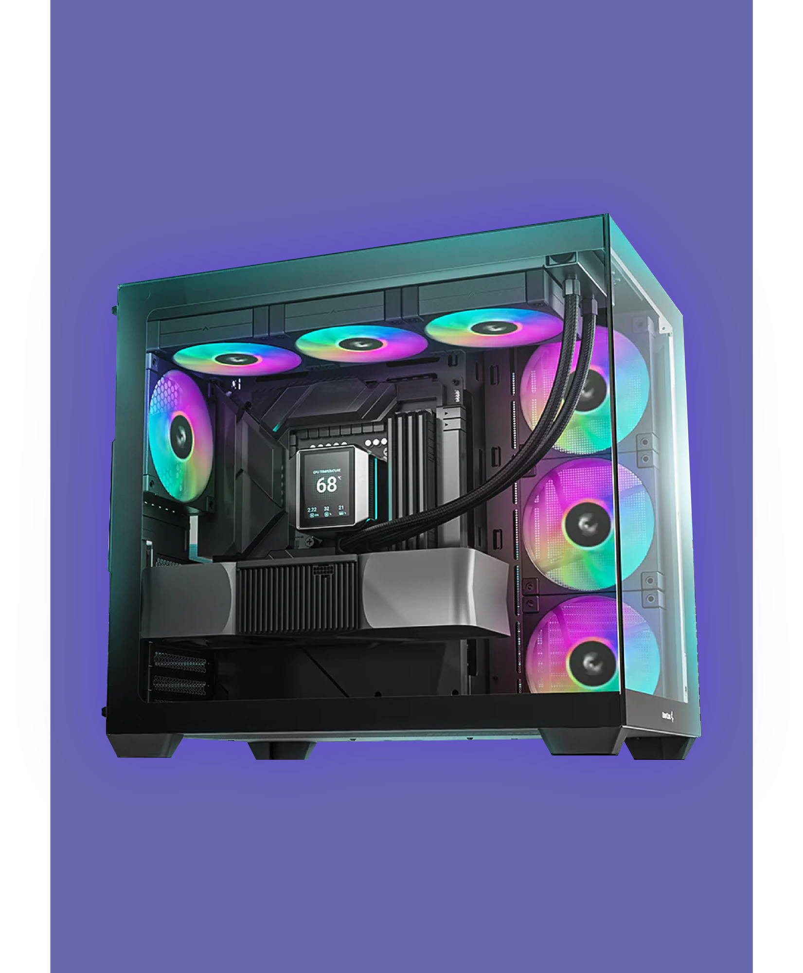 Мощный игровой компьютер с водяным охлаждением Intel Core i5 14400F, ОЗУ16GB, SSDm2 2TB, RTX4070 12G, WiFi