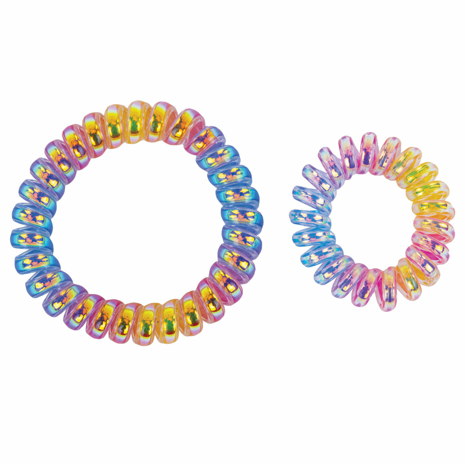 Резинки для волос набор 2 шт, диаметр 5,8 и 4 см, пружинка, разноцветные, MONTE VITA, 457063