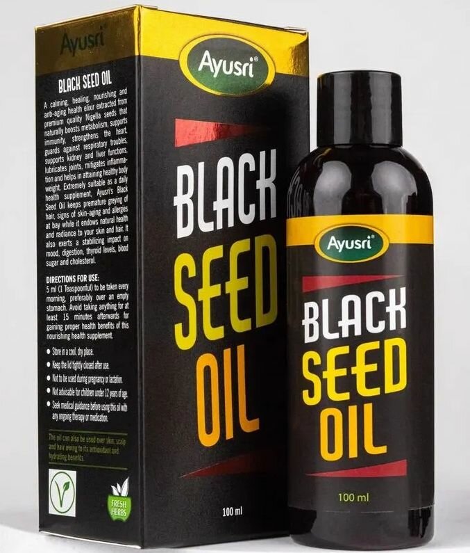 Масло Черного Тмина (Black Seed Oil) Ayusri для иммунитета 100 мл