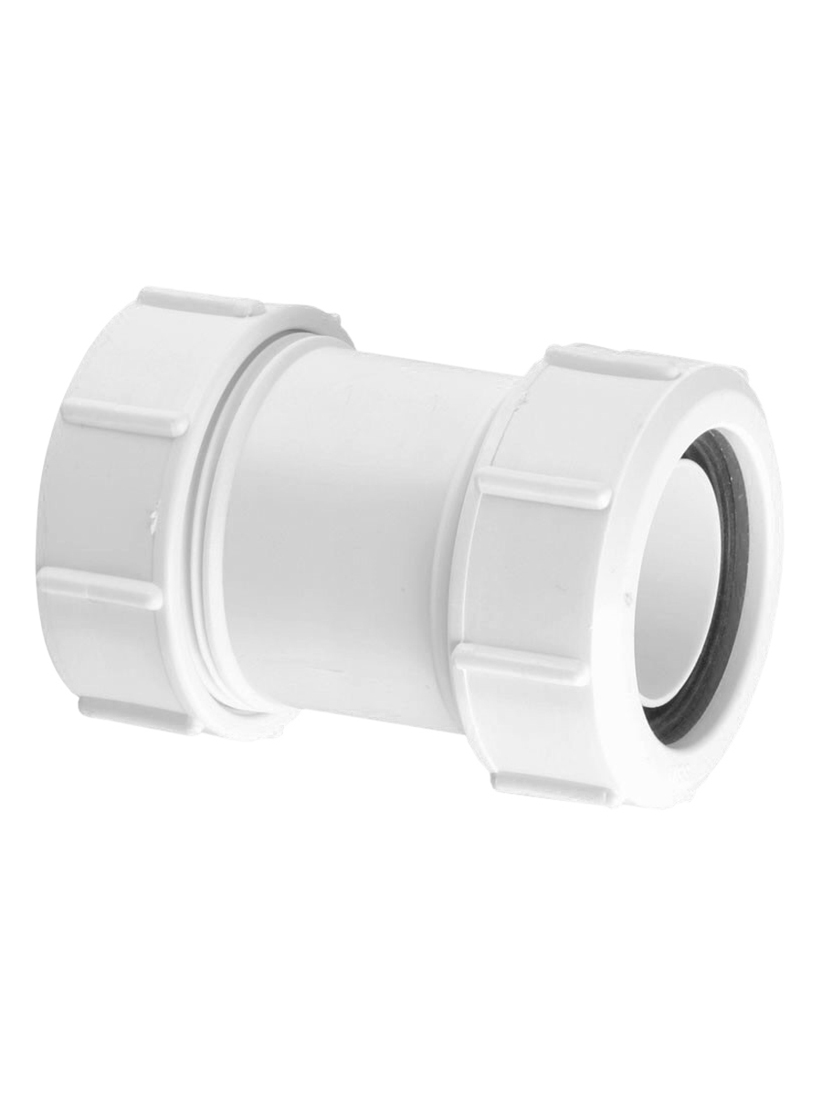 Муфта McAlpine белая двухраструбная (зажим. гайки) D32 32G-WH