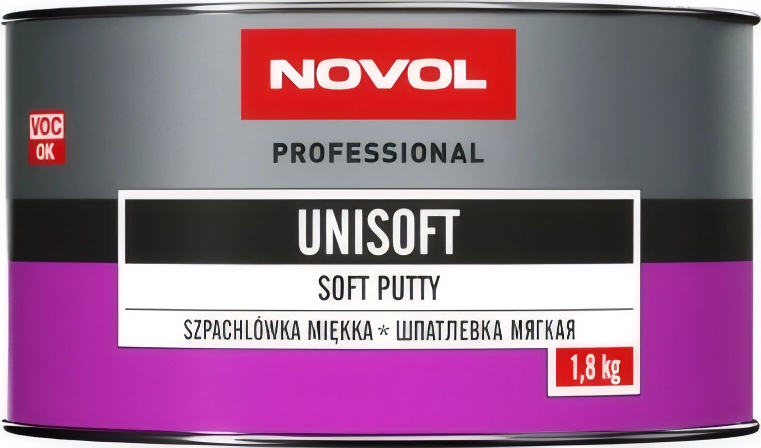 Шпатлевка заполняющая мягкая NOVOL мягкая unisoft 1,8кг (фиолет)