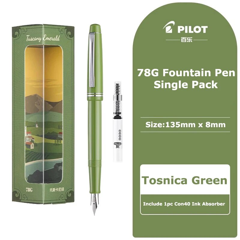 Pilot 78G Tosnica Green, перьевая ручка, EF