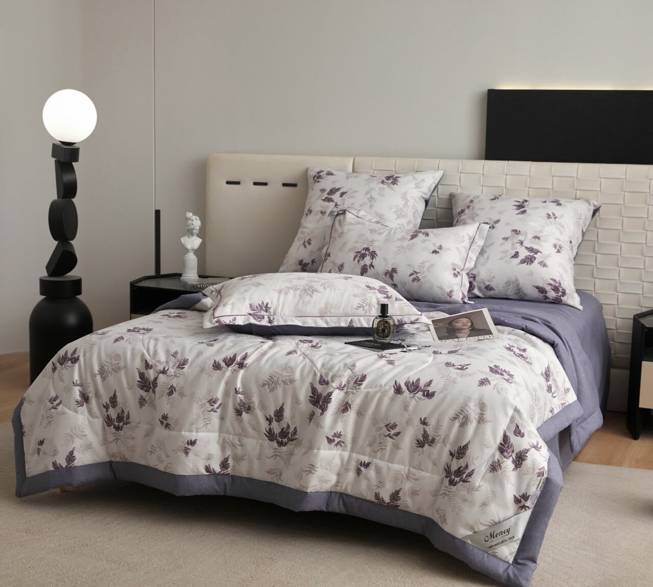 Комплект Постельного белья с одеялом Mency Евро - Колоски / Евро /одеяло 200х220/ Простыня 220-240 / Наволочки 50x70, 70x70