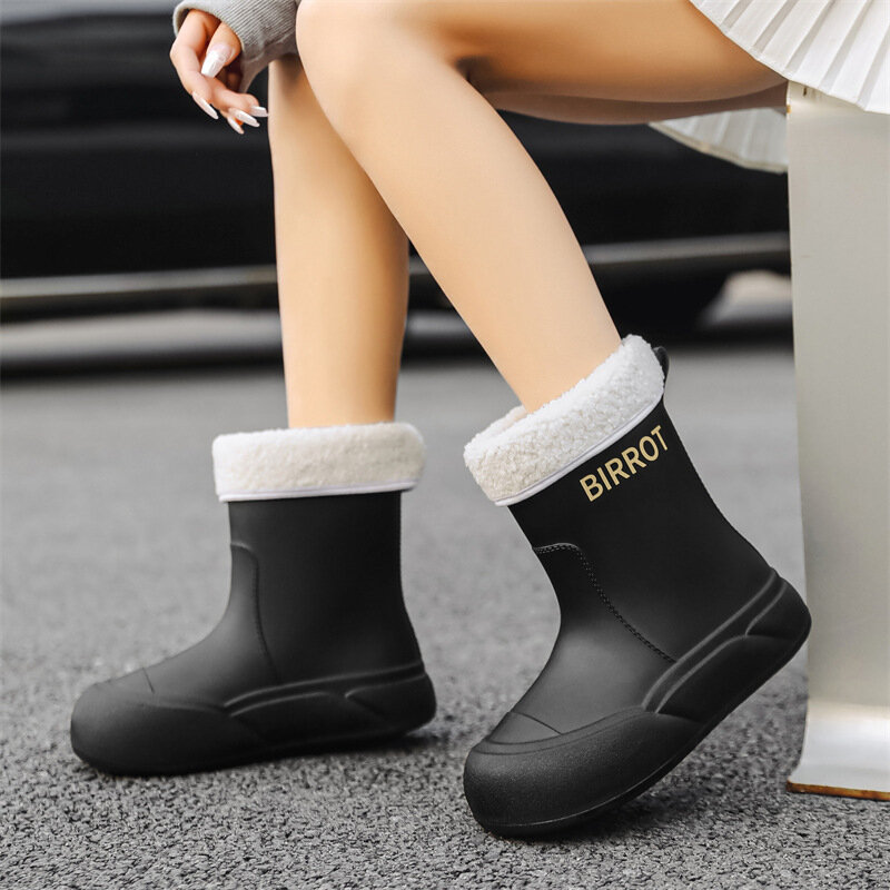 Летние полусапожки, модные резиновые сапоги, женская верхняя одежда средней длины, корейская версия универсальной обуви для воды, мягкая нескользящая резиновая обувь для кухни, водонепроницаемая обувь для мытья автомобиля