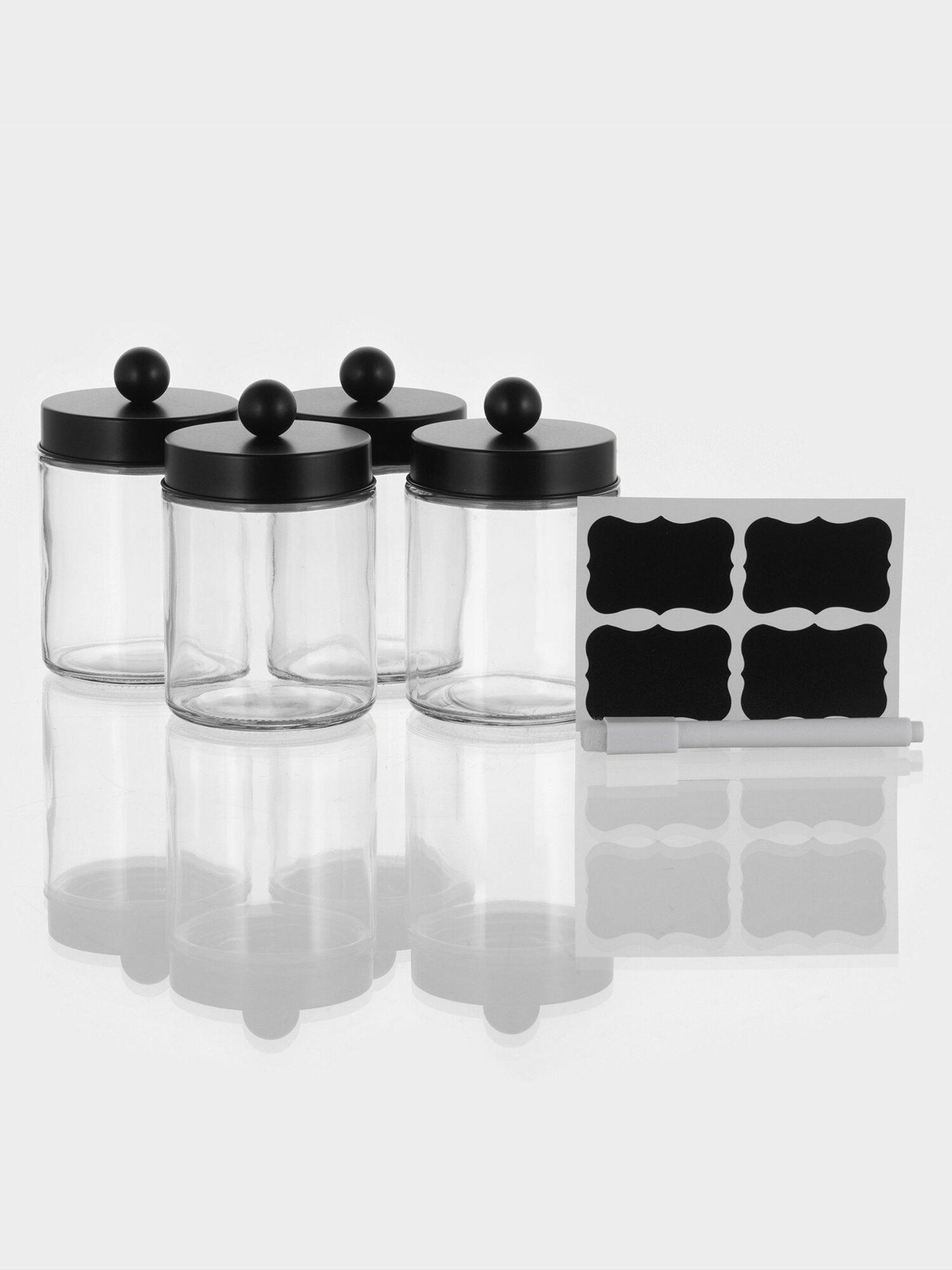 Набор баночек для хранения, 4 шт, 270 мл, стекло