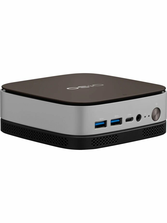 Мини ПК Osio BaseLine B51i-017, Intel Core i5 1235U, DDR4 16ГБ, SSD 512ГБ, Intel Iris Xe, Windows 11 Pro, коричневый/серебристый
