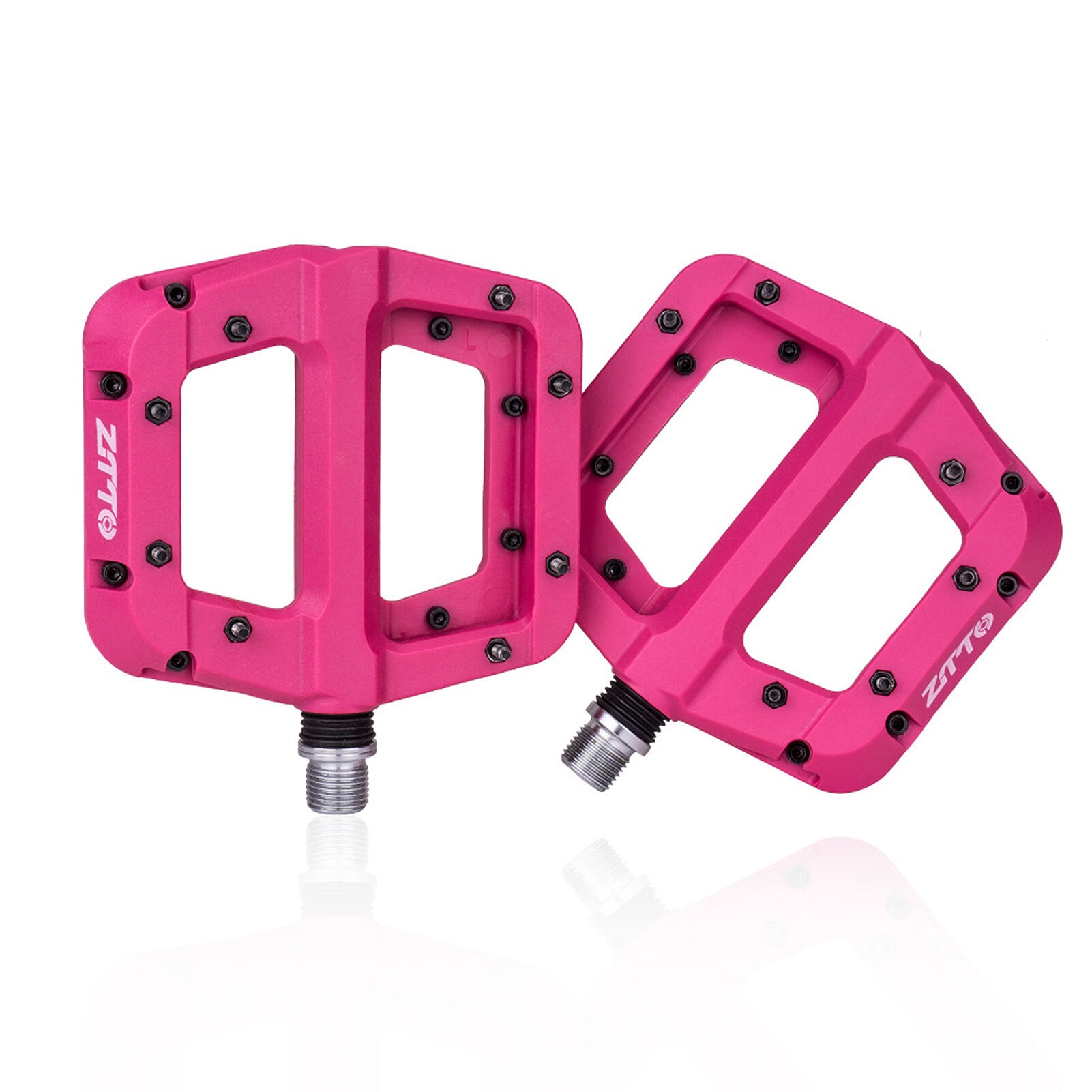 Педали для MTB Non-Slip Mountain Bike Pedals Platform Bicycle Flat Pedals размер 9/16 дюйм, цвет Черный, Синий, Зеленый, Фиолетовый, Красный, материал Нитон, размер 124*109*15мм, вес 323г, в комплект входят 1 пара