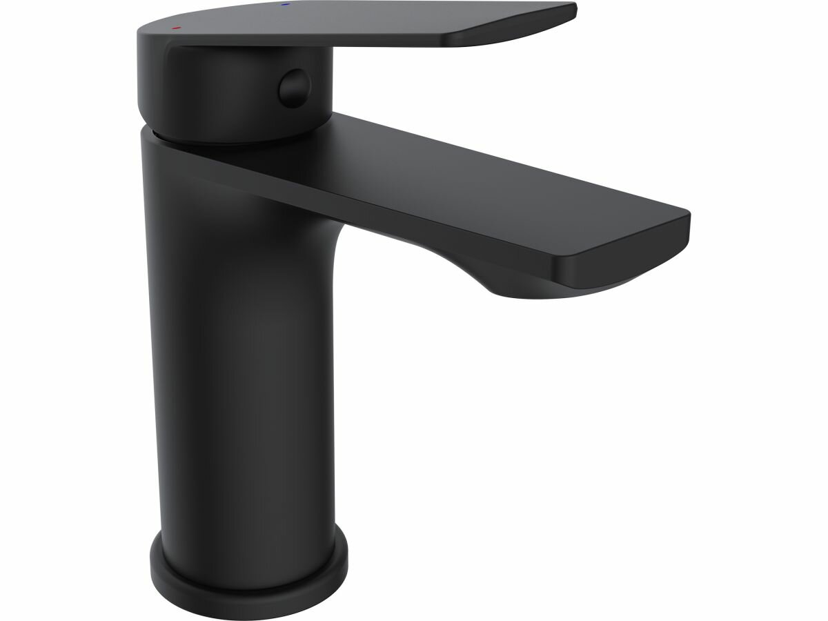 Смеситель для умывальника ECONOCE серия 800 черный, монолитный излив (EC0801BL)