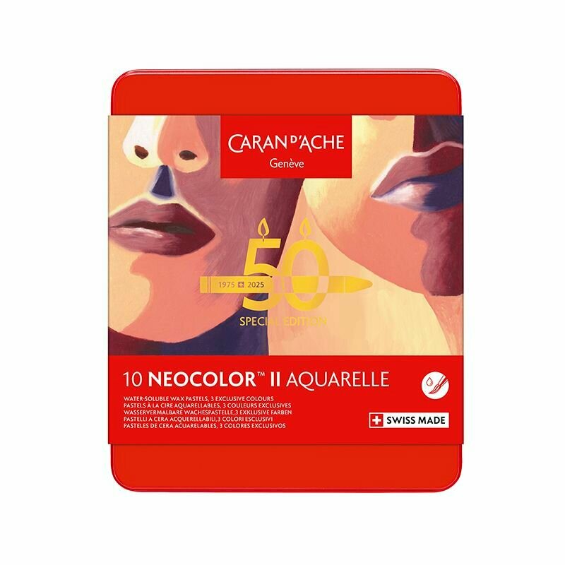 Caran d'Ache NEOCOLORX50th Растворимый в воде Пастель,10 цветов