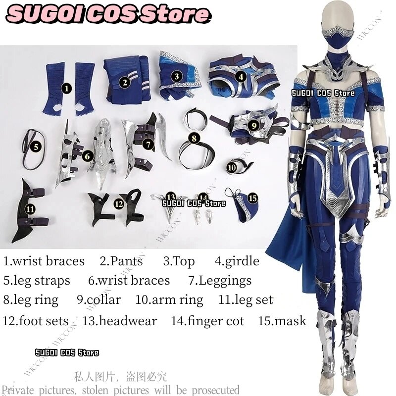 Косплей костюм Китаны WICCON для женщин из полиэстера S, Costume Set