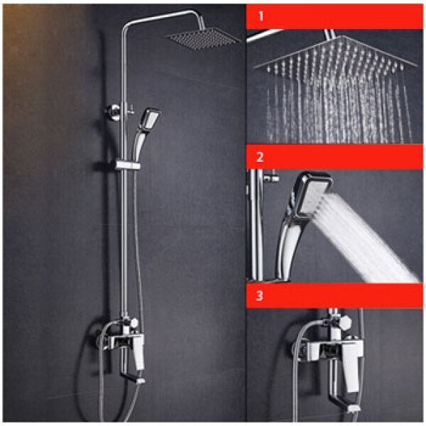 Душевая система с тропическим душем, настенная со смесителем