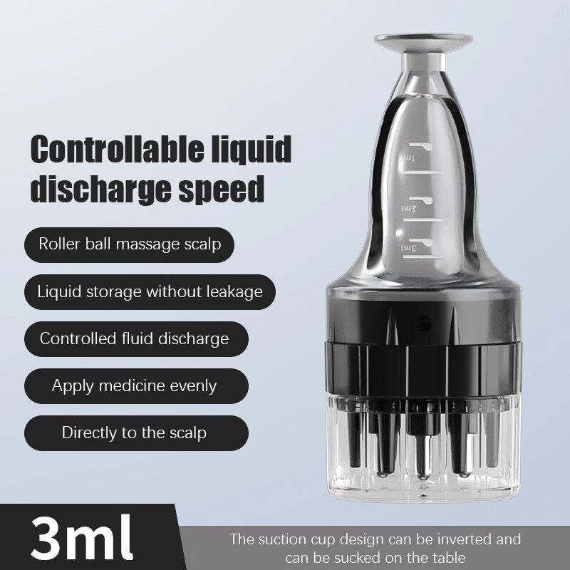 Массажная расческа HNKMP для роста волос Black