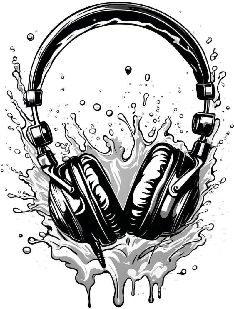 Термонаклейка на одежду "Наушники" 14 см*18,5см