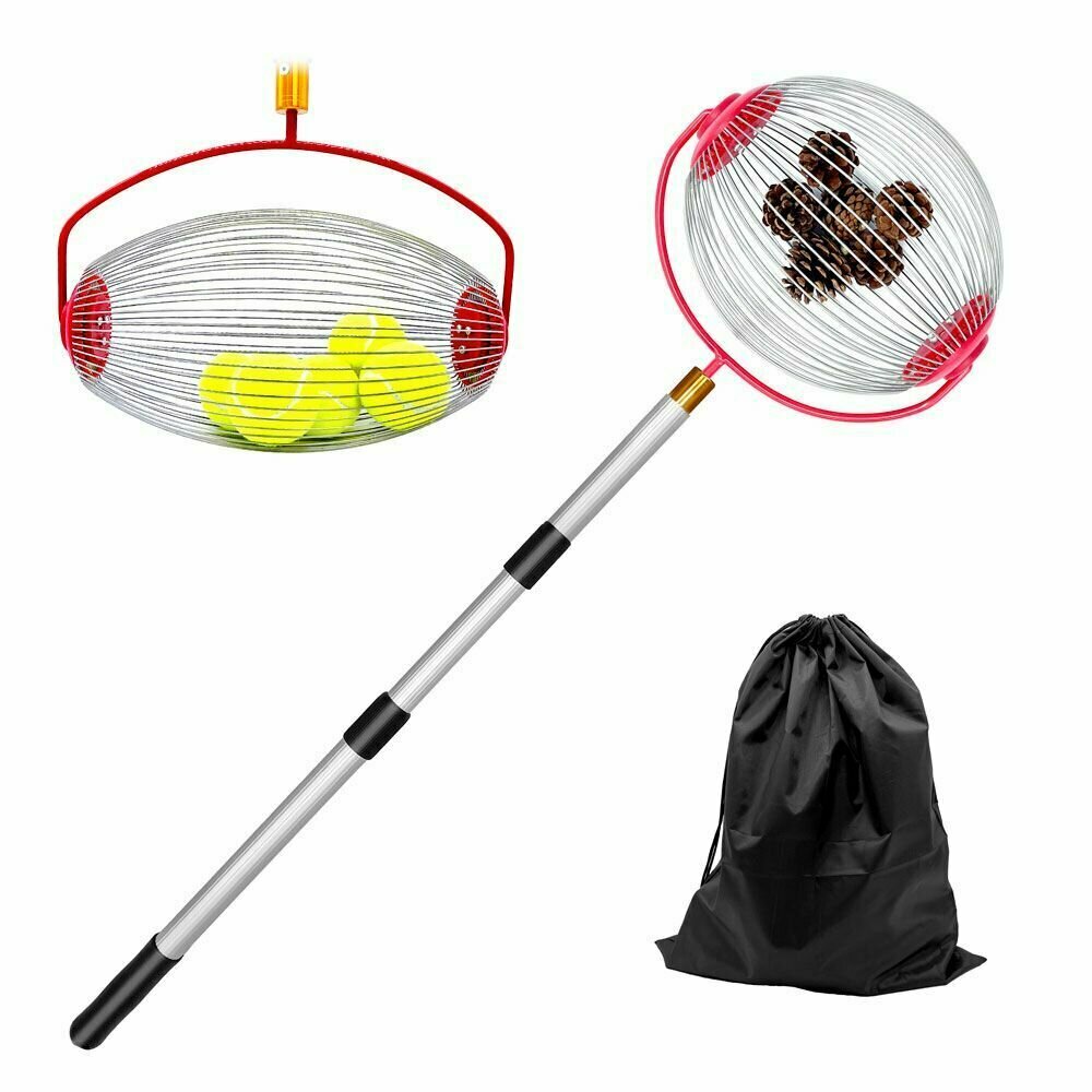 Садовый плодосъемник для сбора орехов, регулируемая длина для орехов, каштанов, фруктов и мячей для гольфа