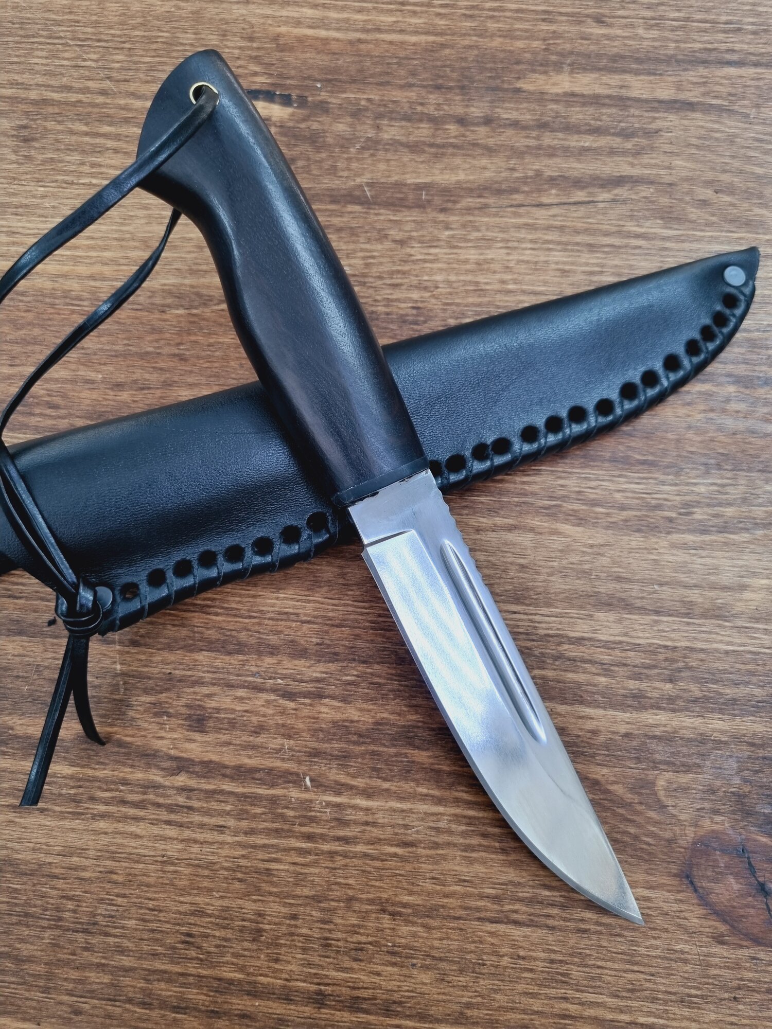 Нож туристический "Якут" сталь Х12МФ, рукоять граб, ножны кожаные