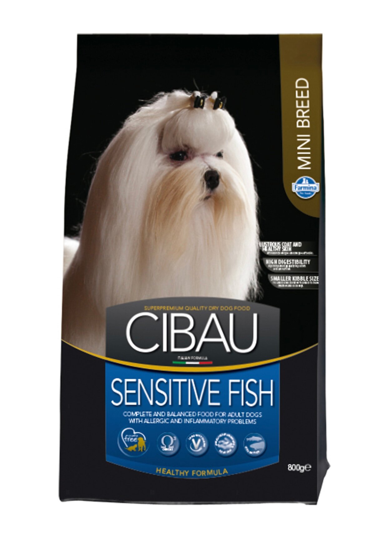 Корм сухой Farmina Cibau Sensitive Fish Mini для собак мелких пород с чувствительным пищеварением, рыба, 800г
