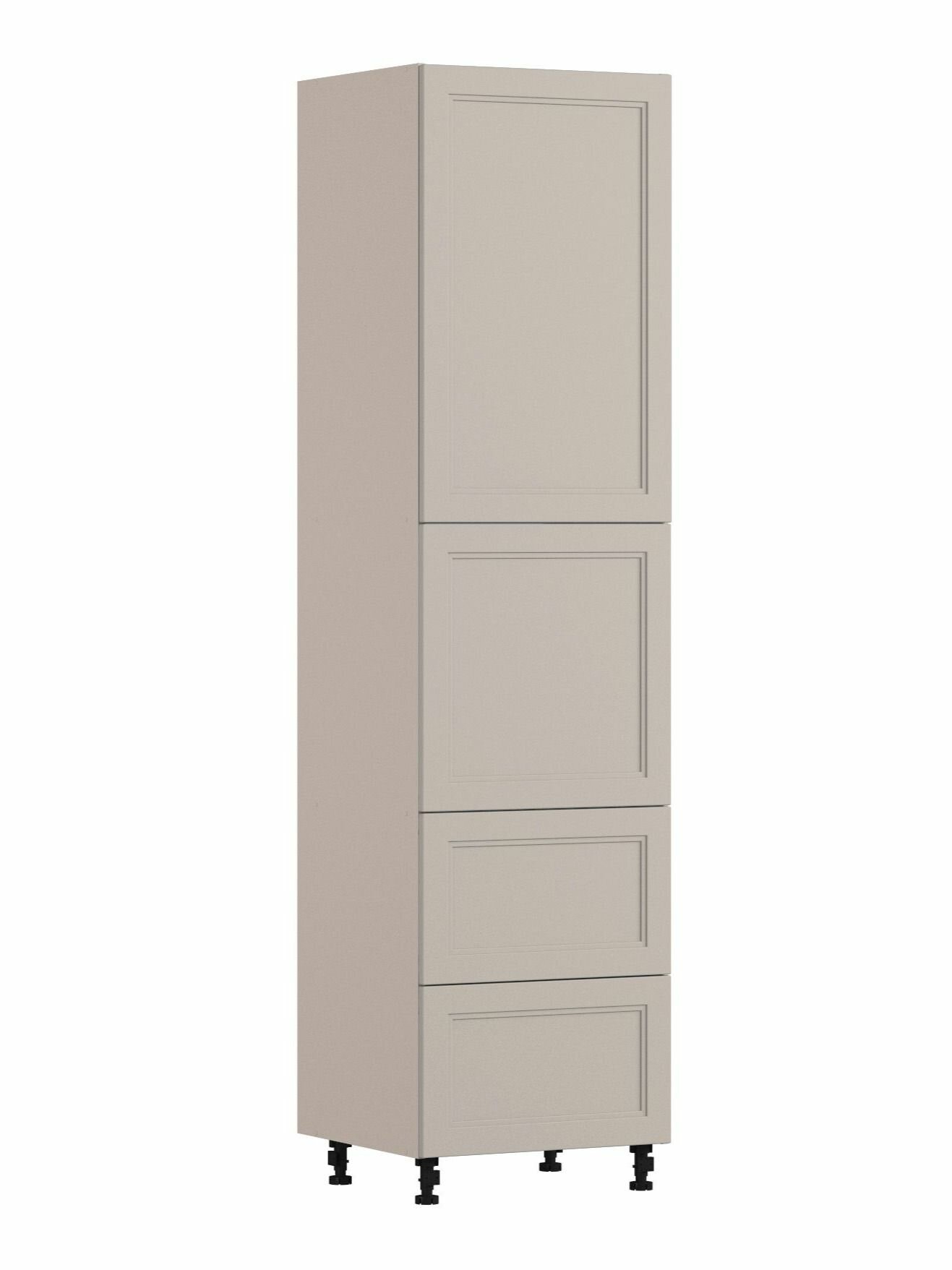 Кухонный модуль пенал столплит Регина РП-760 с 2 секциями и 2 ящиками, Песочный/МДФ MODERN Кашемир, 60х237х56 см