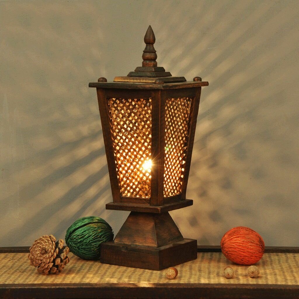 Лампа, E27, 30Вт, 1 лампочка в комплекте, абажур ротанг, сенсорное управление