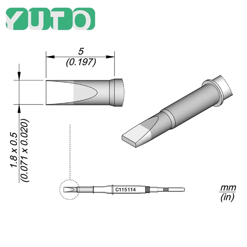 Сварочные наконечники YUTO C115 для JBC C115101/112/118 Sugon T26 T26D