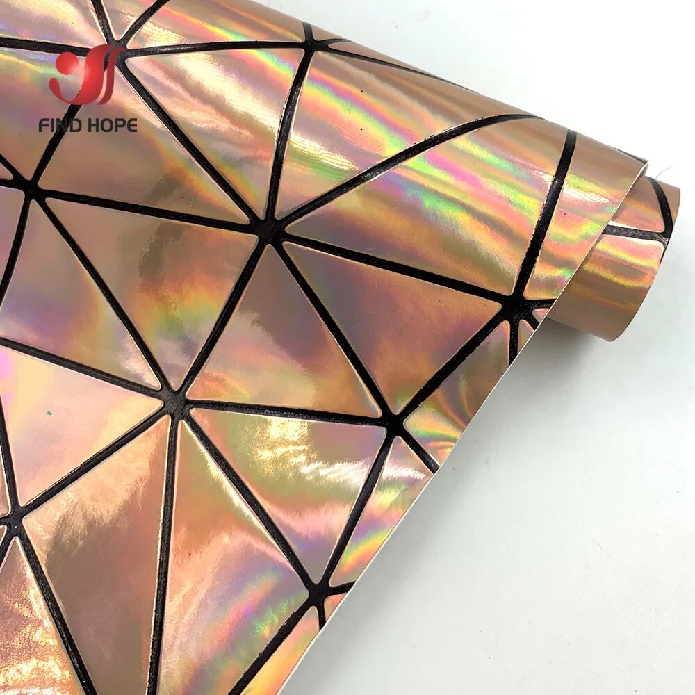 19 x 47 дюймов лазерная геометрическая абстрактная синтетическая искусственная виниловая кожаная ткань в рулоне для сумок «сделай сам», серьги, банты, поделки