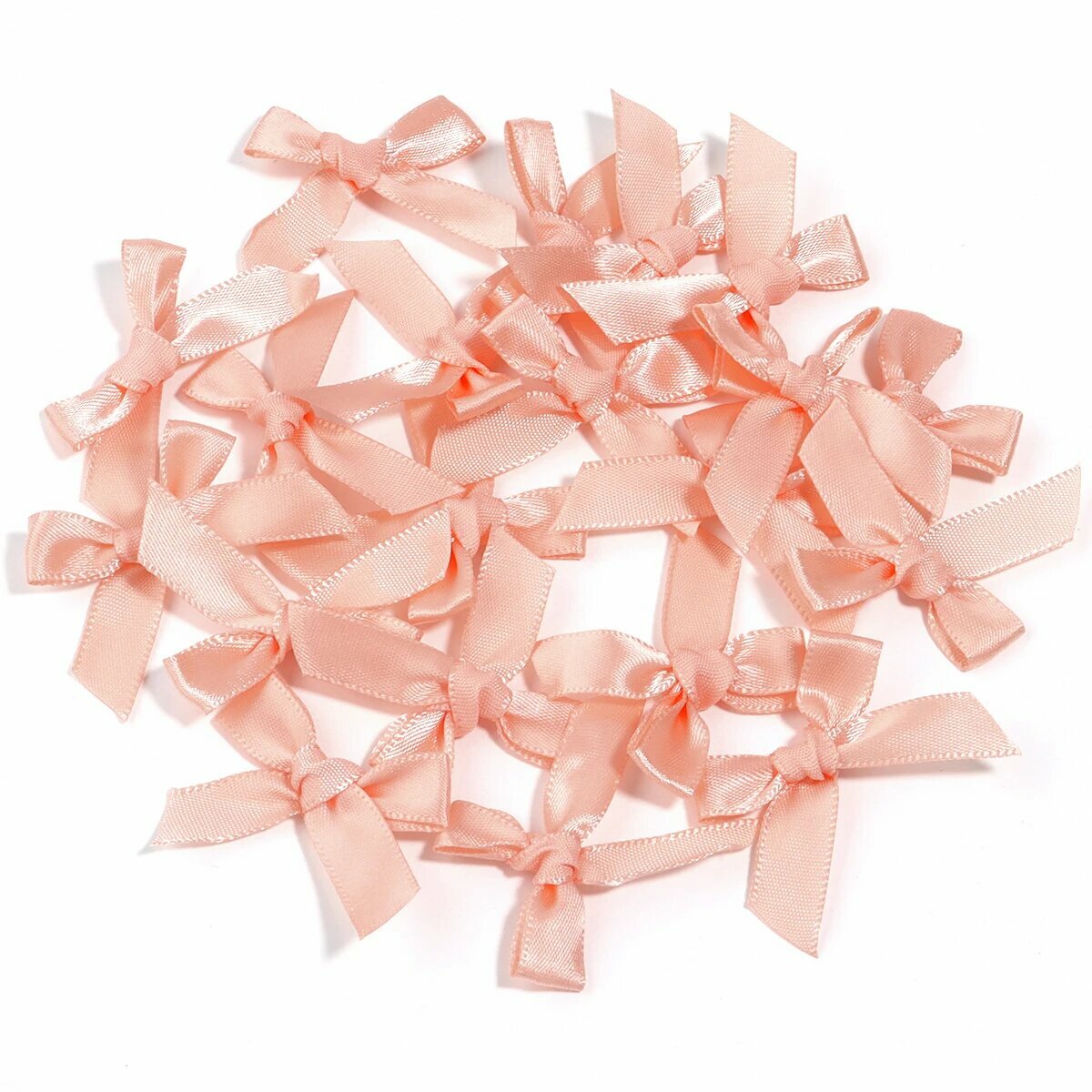 Розовые банты из атласа 50 шт Розовый, Orange Pink