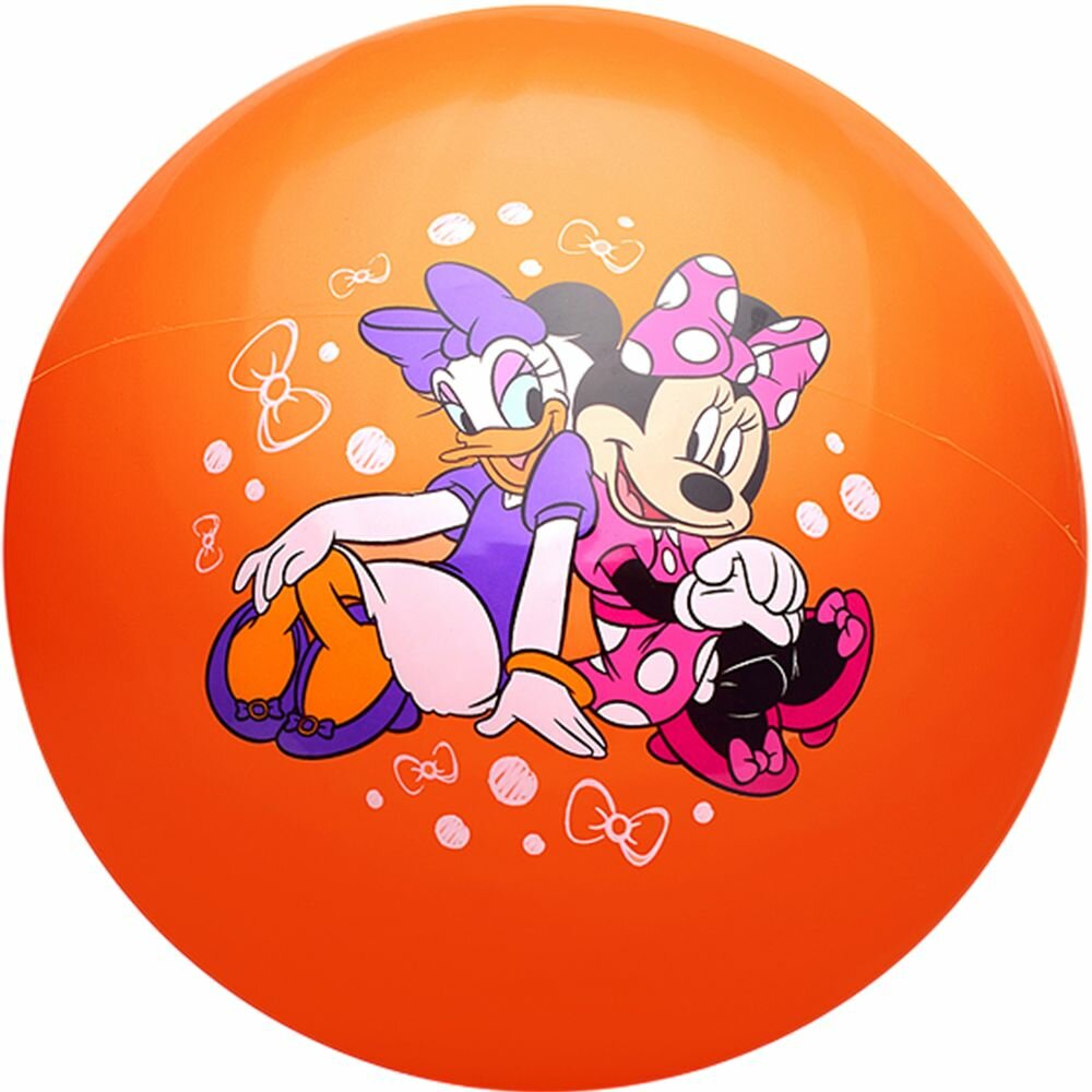 Надувной пляжный мячик "Минни маус", детский мяч для плавания, купания, бассейна и воды, диаметр 23 см