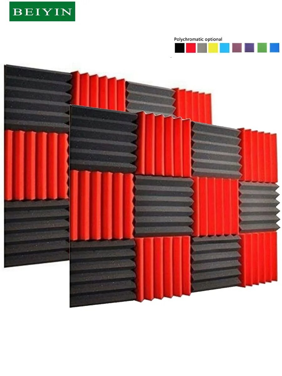 Aкустический поролон звукопоглощающие панели Клин 24 шт