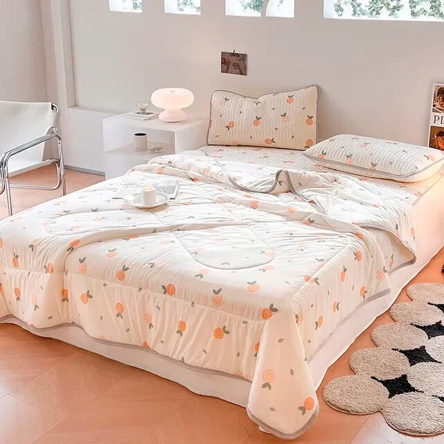 Летнее одеяло с латексным ковриком для кровати, легкое дышащее охлаждающее одеяло