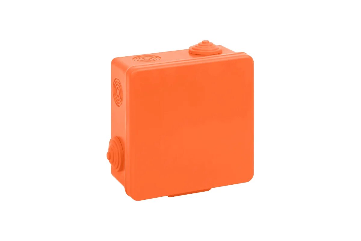 ЭРА распаечная коробка 100х100х50 мм огнестойкая оранжевая с 8 гермовводами IP5