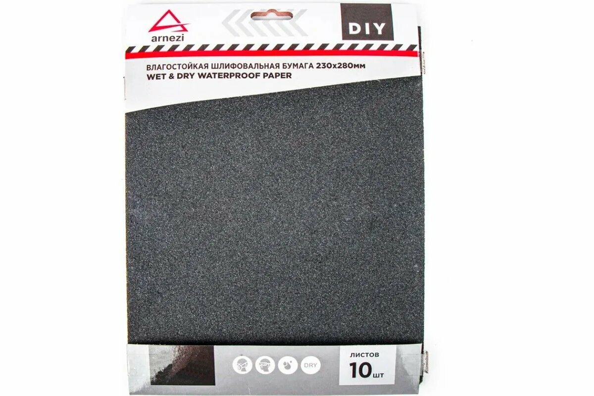 ARNEZI Водостойкая наждачная бумага 230x280 мм P600, 10 шт, для ручной отделки древесины