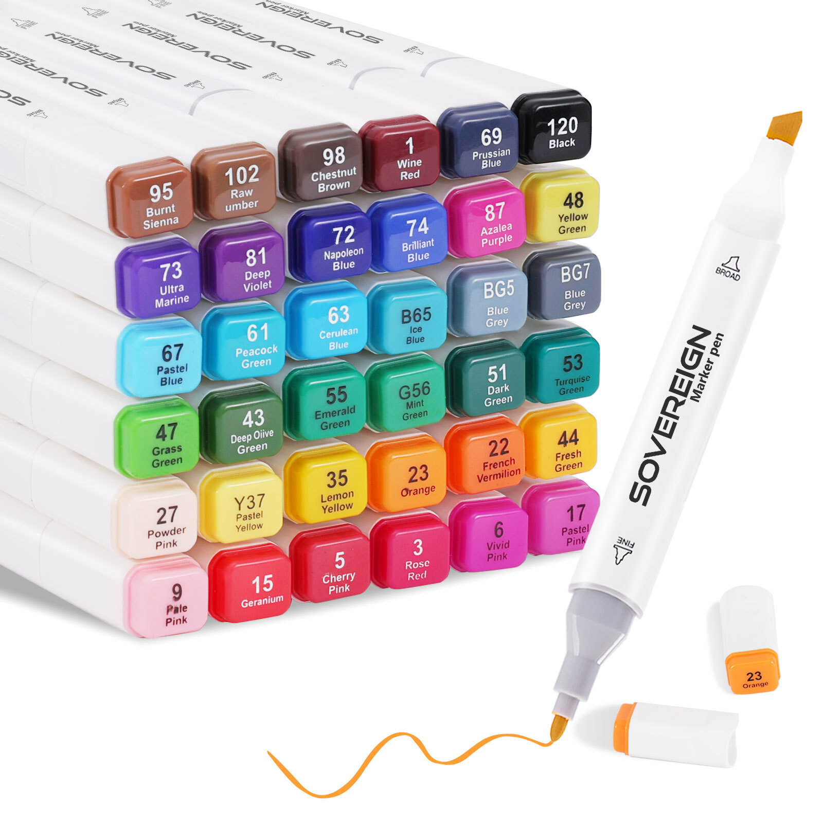 Набор фломастеров, 36 цветов, с двумя головками