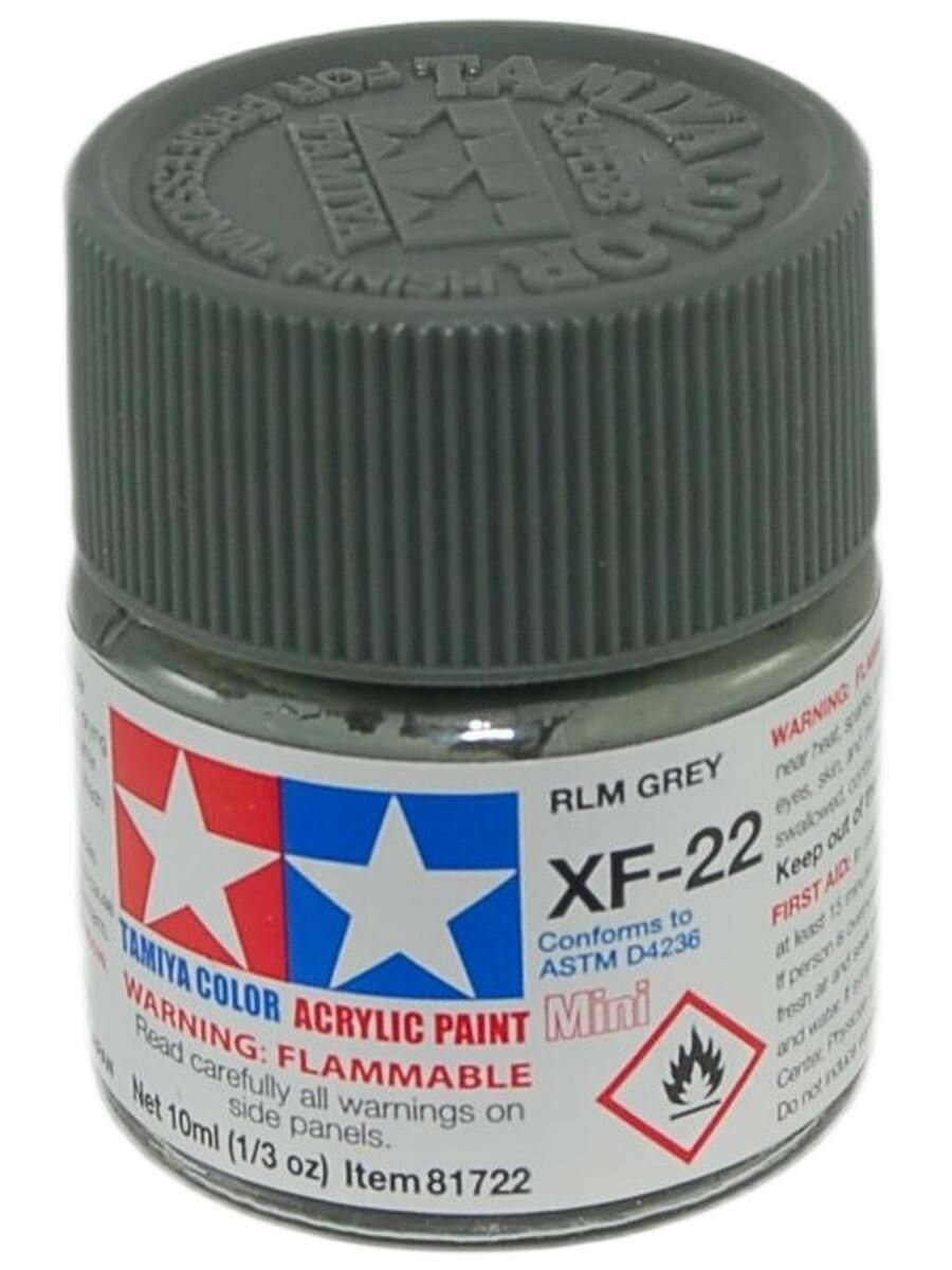 XF-22 RLM Grey ( Немецкая серая авиационная) акриловая краска, 10 мл.