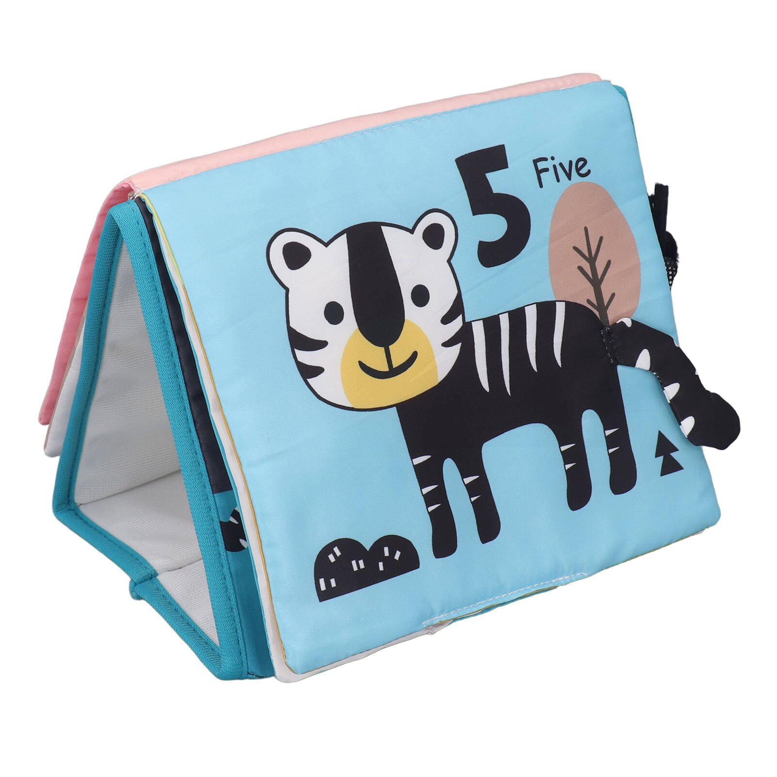 Настольное зеркало-календарь для новорожденных, развивающее силу шеи, красочное мятое тканевое зеркало-книга, мир животных