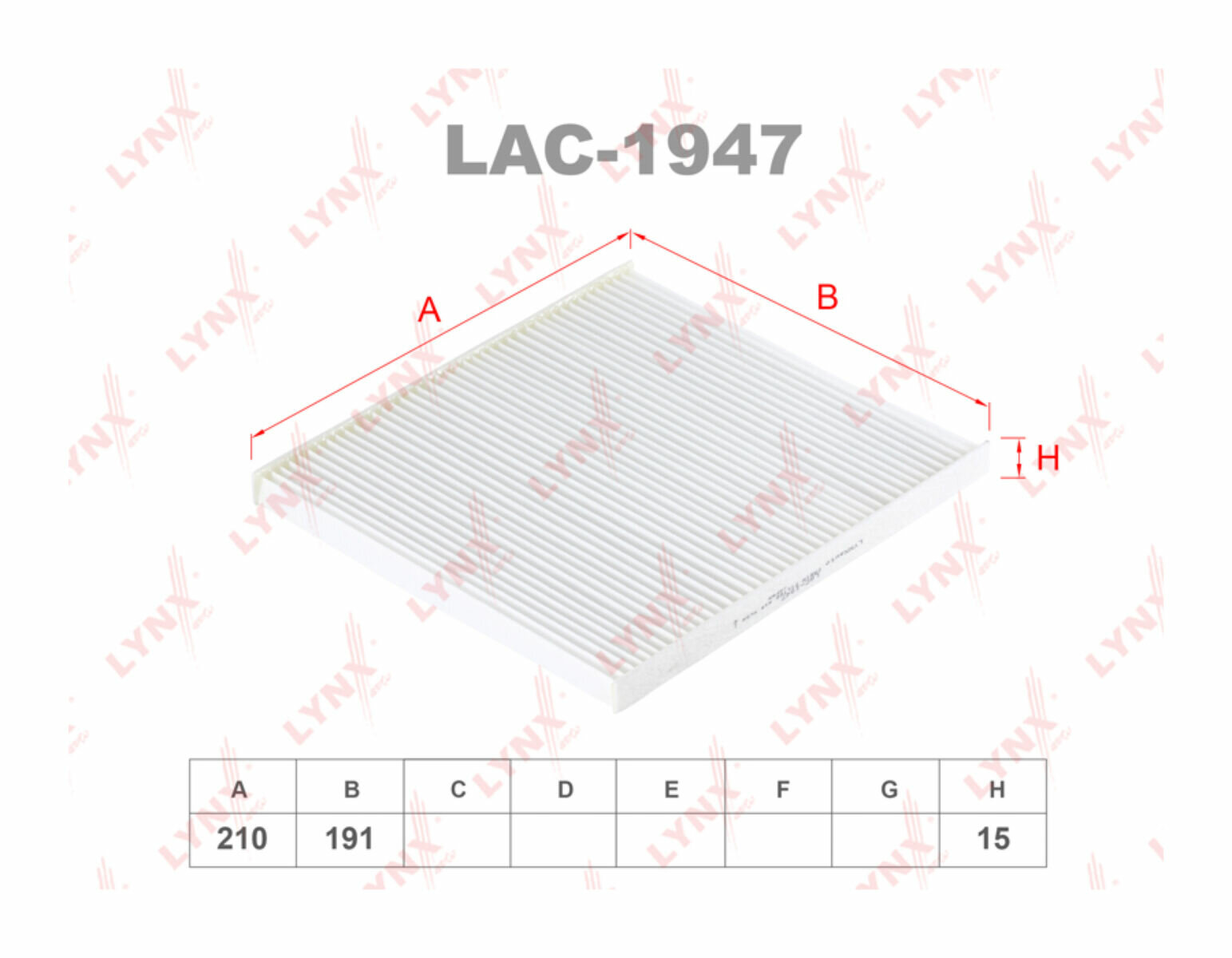 Lac-1947 Фильтр Салонный Lynxauto(Lynx Lac-1947)