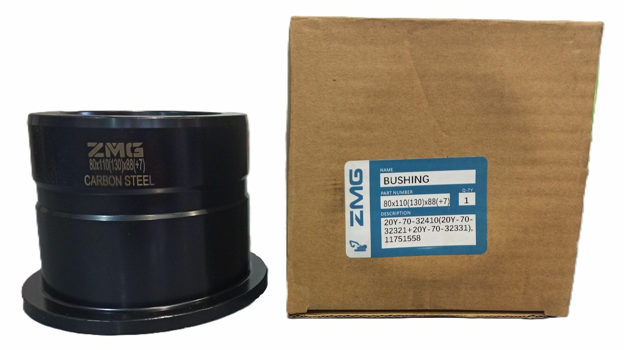 Втулка 80x110(130)x88(+7), 20Y-70-32410 грибок ZMG для экскаватора KOMATSU PC200, Hitachi ZX200, ZX200-3