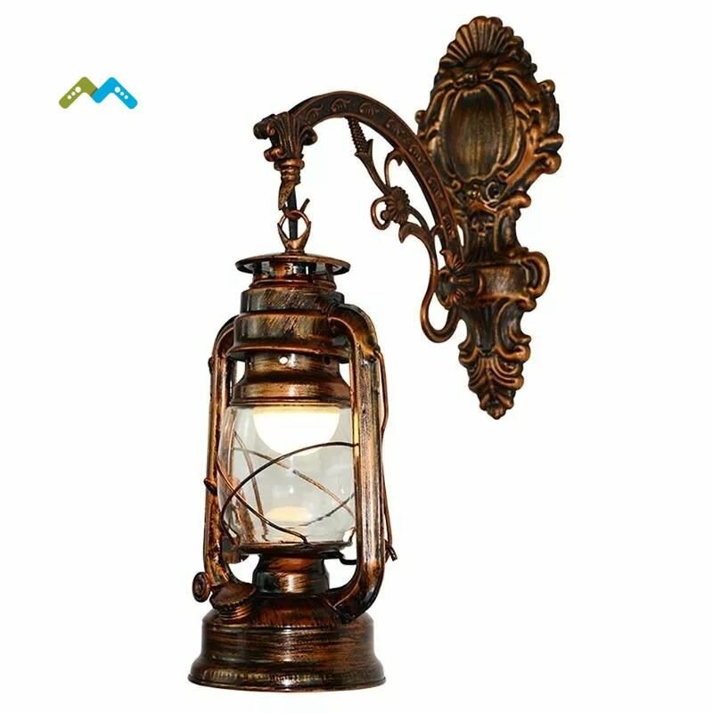 Винтаж светодиодный настенный светильник сарай фонарь ретро угольное масло европейский античный стиль