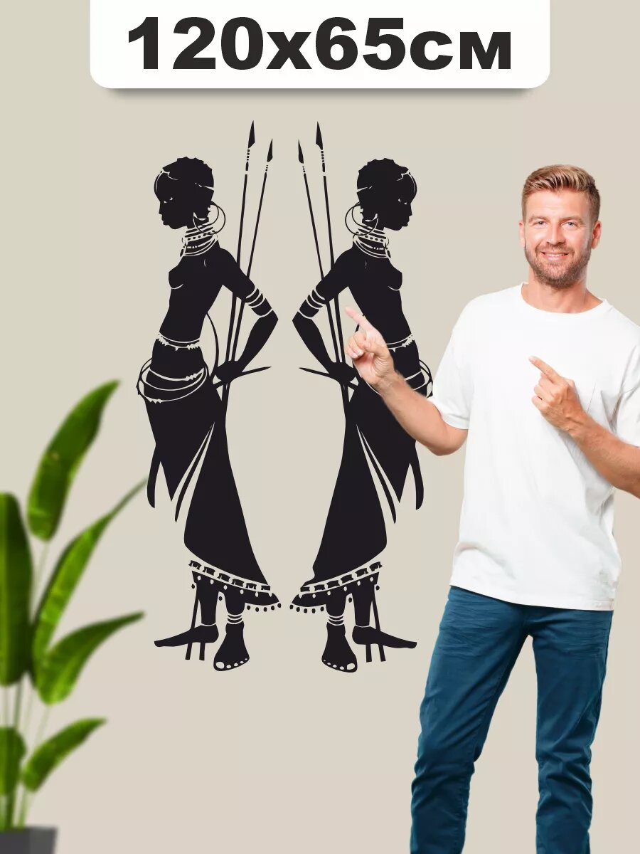 Наклейка на стену для декора интерьерная Африканские девушки