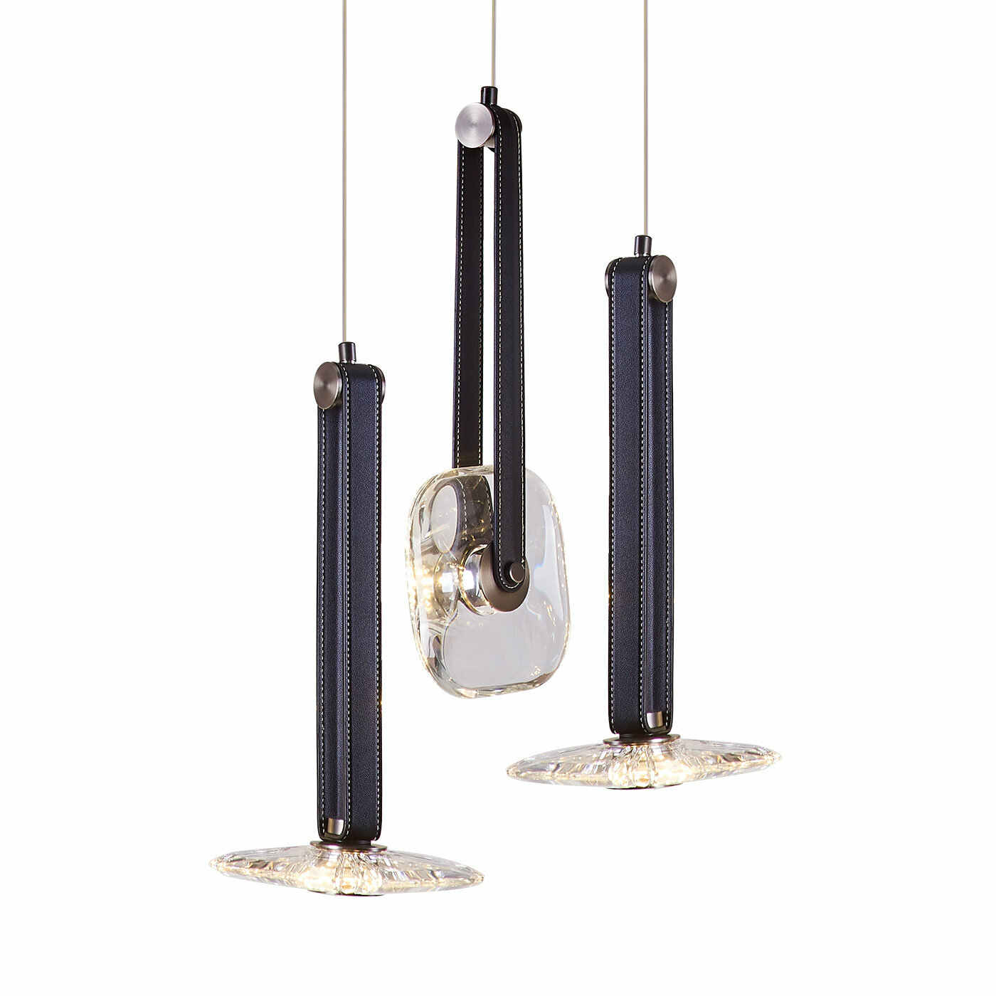 Подвесной светильник Delight Collection OD2553 OD2553-3 black/clear, Прозрачный/Черный, LED, 3 x 5 Вт.