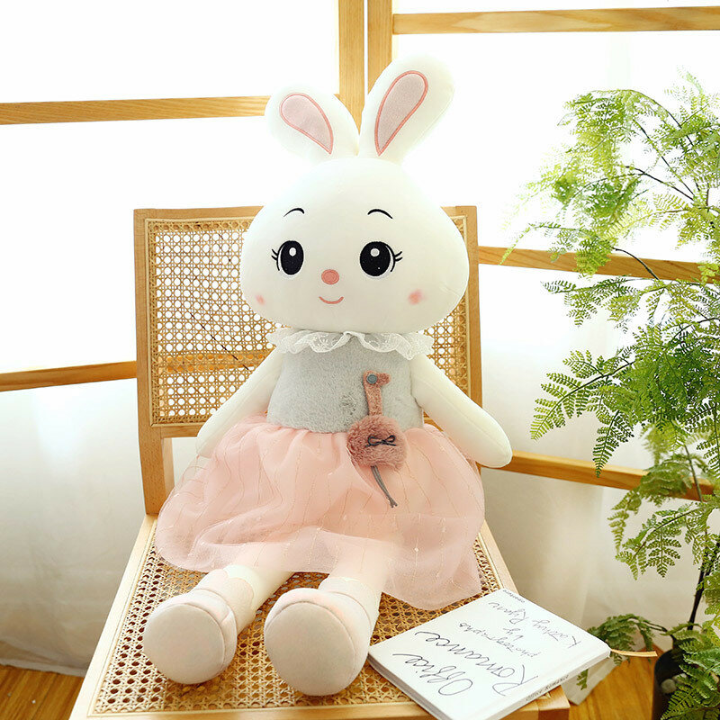 Cozy and plush rabbit stuffed animal featuring cute tulle skirt ideal for kids gifts