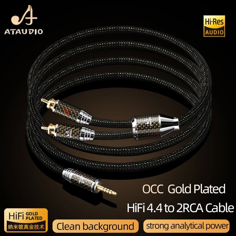 Аудиокабель ATAUDIO 4,4 мм на 2RCA 0.5m