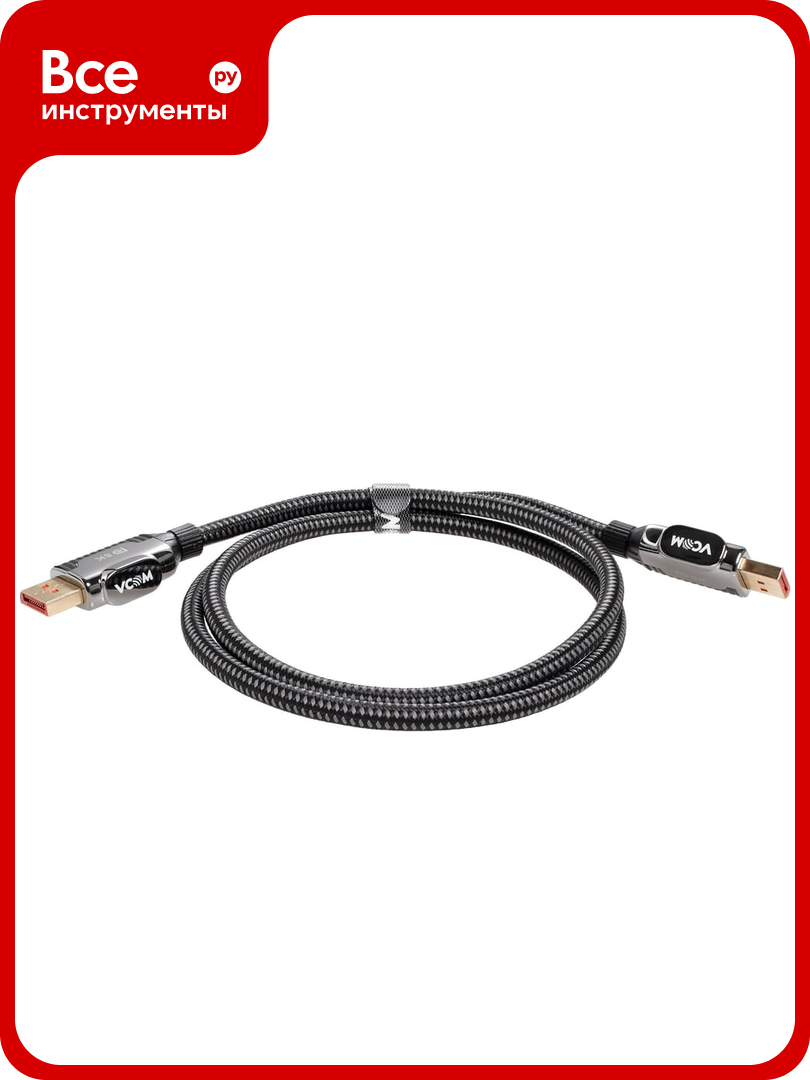 Соединительный кабель VCOM displayport v1.4, 8k 60hz, 1m, медь CG634-1M, Кабель displayport версии 1