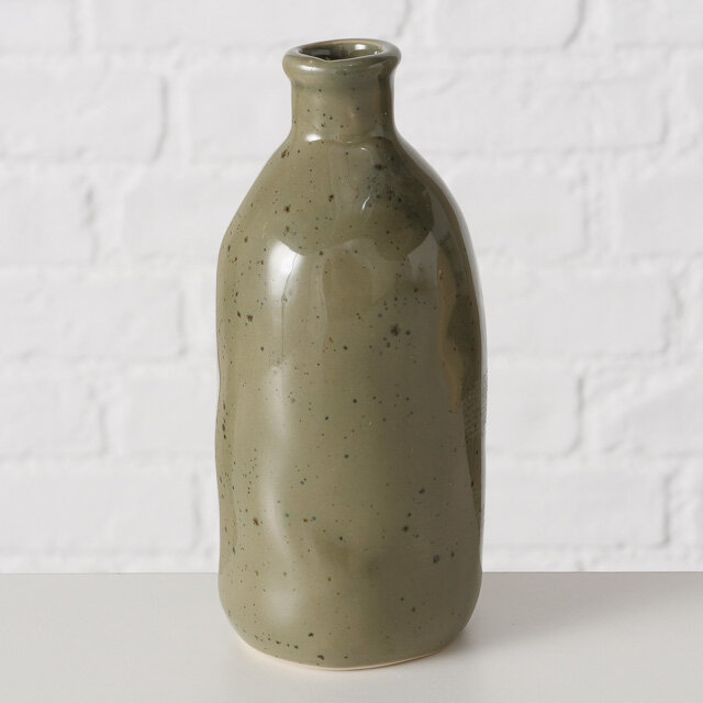 Керамическая ваза для цветов Фуэнте-Аламо 15 см зеленая, Boltze (Больтце), 2043739-3