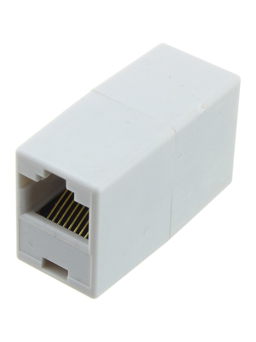 Переходник 8P8C(G)-8P8C(G), белый, для удлинения сетевого кабеля