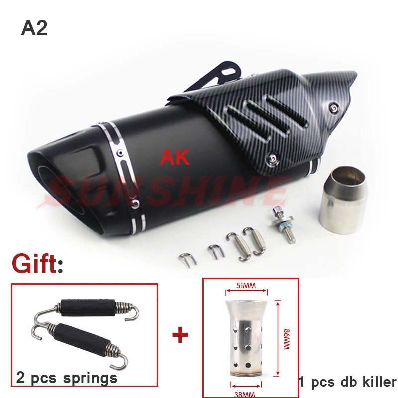 Универсальный глушитель для выхлопных газов, для мотоциклов NC700, MT09, MT07, R6, Z900, A2