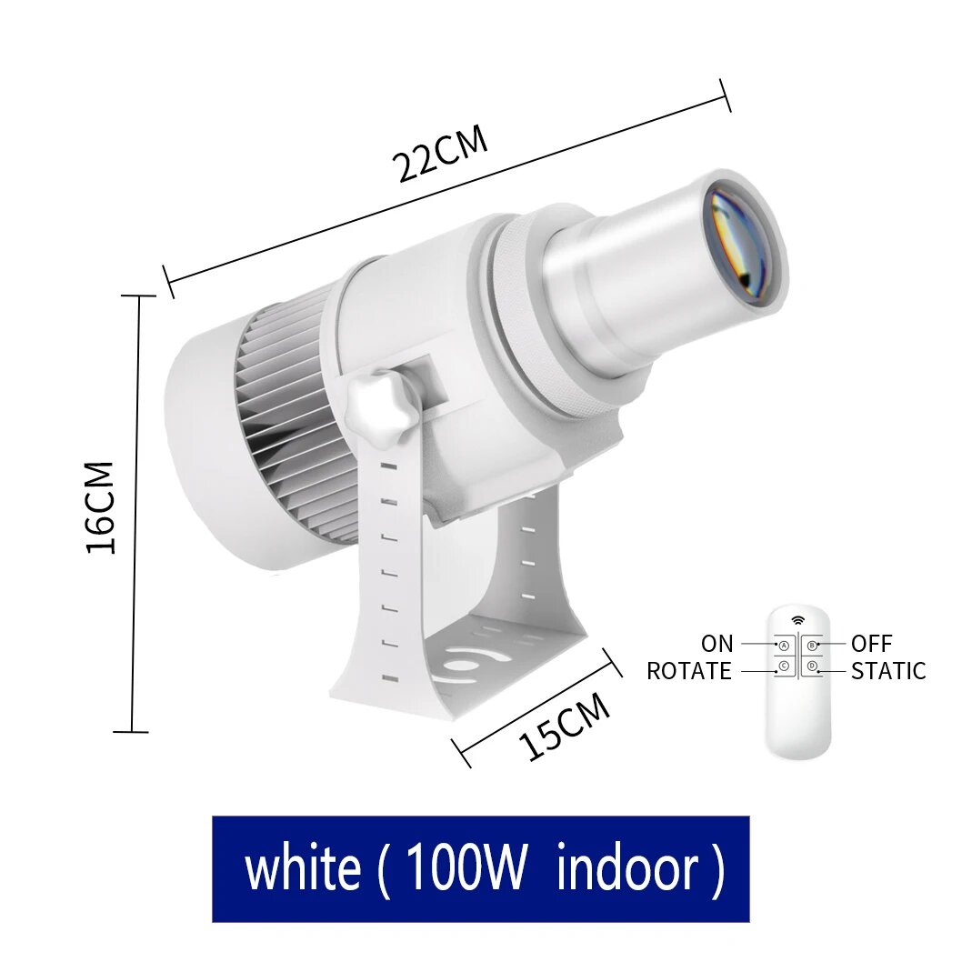 Водонепроницаемый поворотный LED проектор с логотипом Белый, white 100W indoor